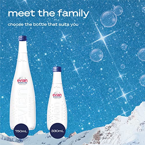 evian Sparkling Carbonated Natural Mineral Water 330ml Glass Bottle – ARMBH