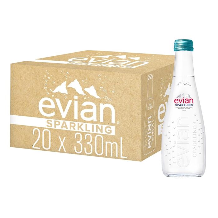 evian Sparkling Carbonated Natural Mineral Water 330ml Glass Bottle – ARMBH